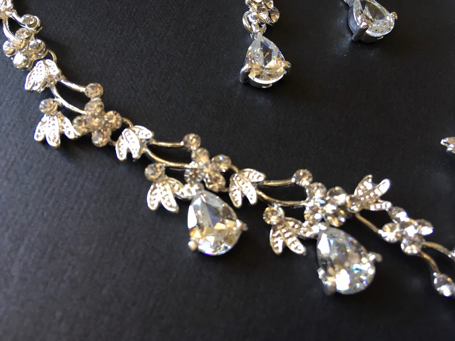 Romantic Necklace Rhinestone Necklace Crystal Necklace - Etsy