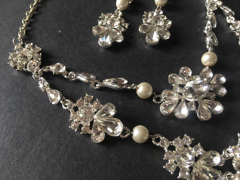 SALE Bridal Rhinestone Necklace Jewelry Set Bridal - Etsy