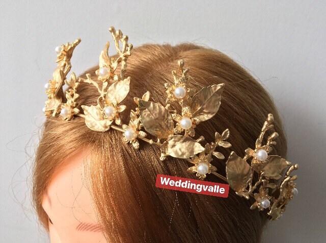 Romantic Crown Wedding Headpiece Bridal Crown Pearl Crown | Etsy