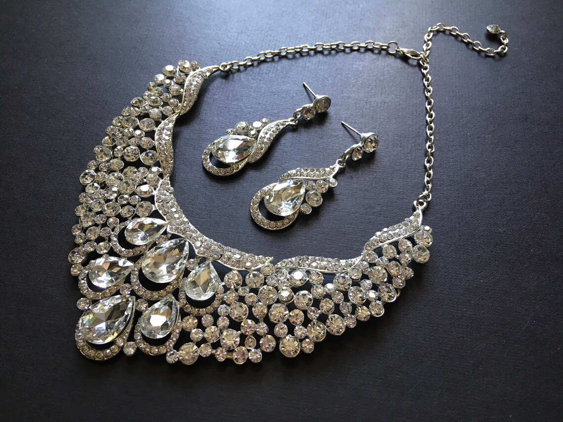 Victorian Necklace Wedding Necklace Jewelry Set Bridal - Etsy