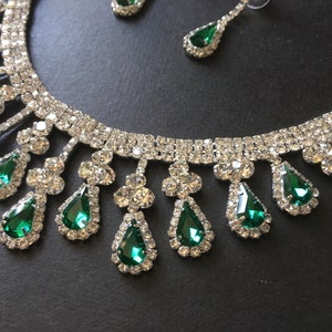 Emerald Green Necklace, Green Jewelry, Wedding Set, Green Stone ...