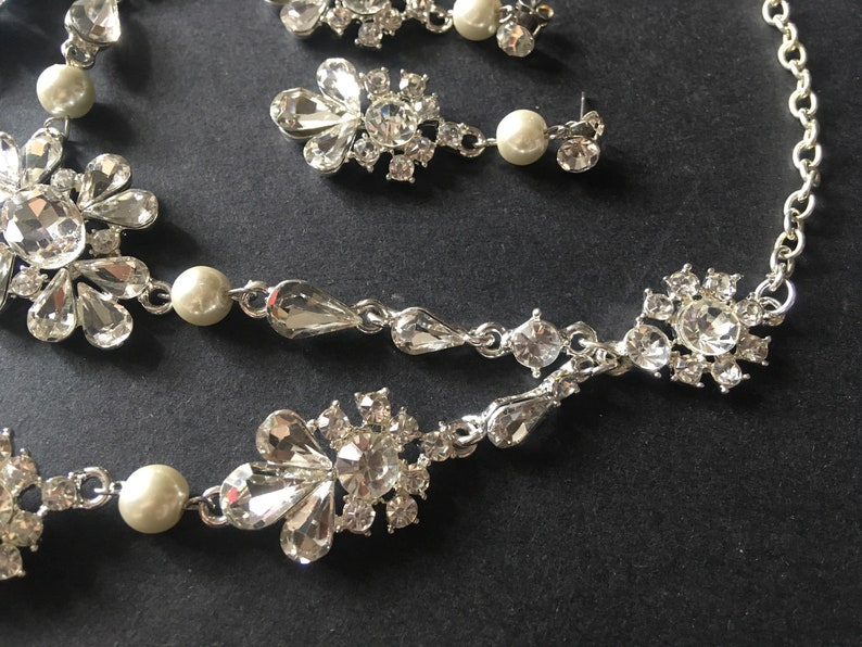 SALE Bridal Rhinestone Necklace Jewelry Set Bridal - Etsy