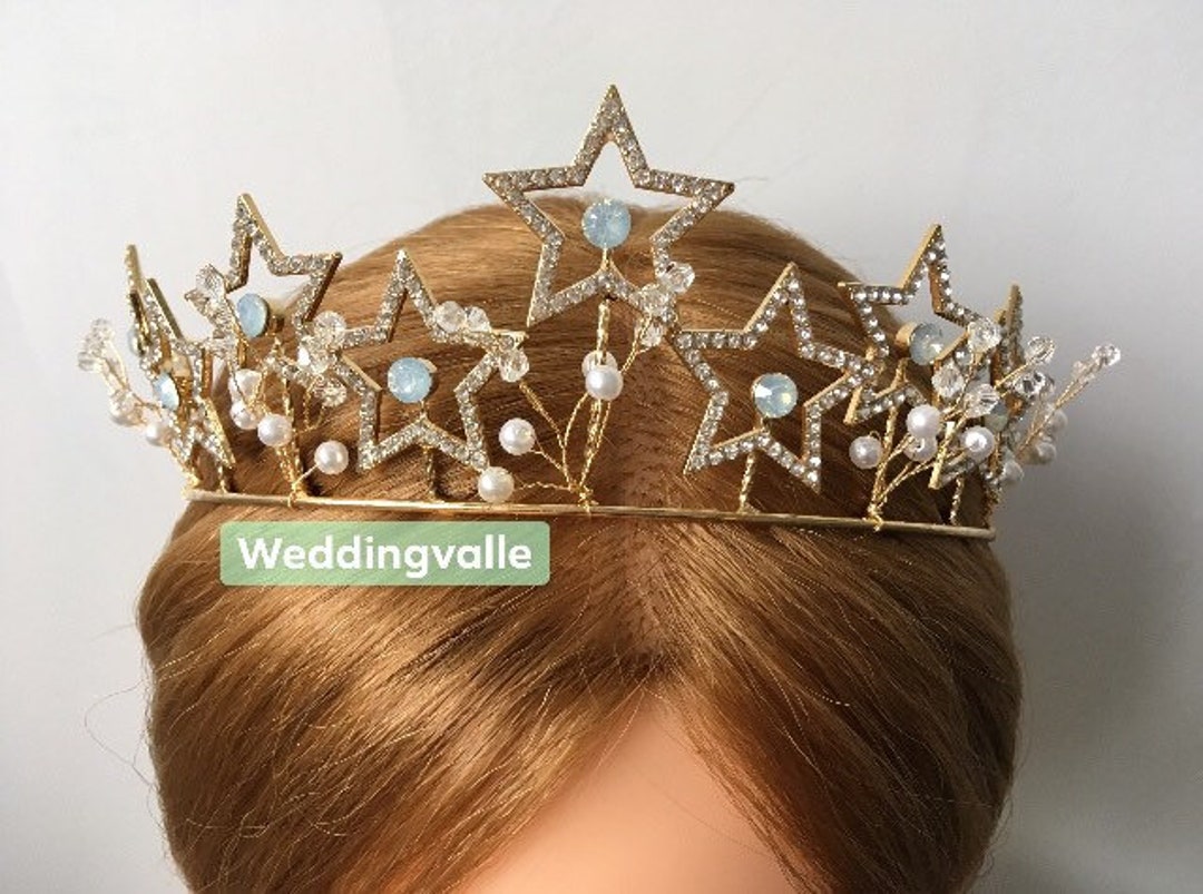 SALE Sparkle Gold Stars Headpiece, Wedding Bridal Headband, Weddjng ...