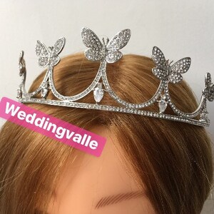 Butterfly Crown, Bridal Crown, Rhinestone Crown, Crystal Crown, Wedding ...