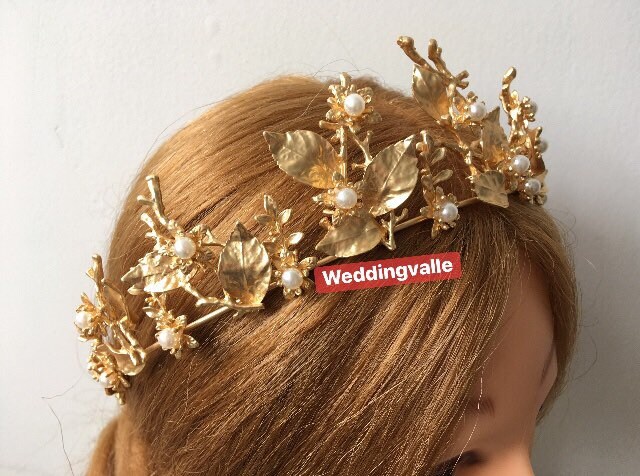 Romantic Crown Wedding Headpiece Bridal Crown Pearl Crown | Etsy