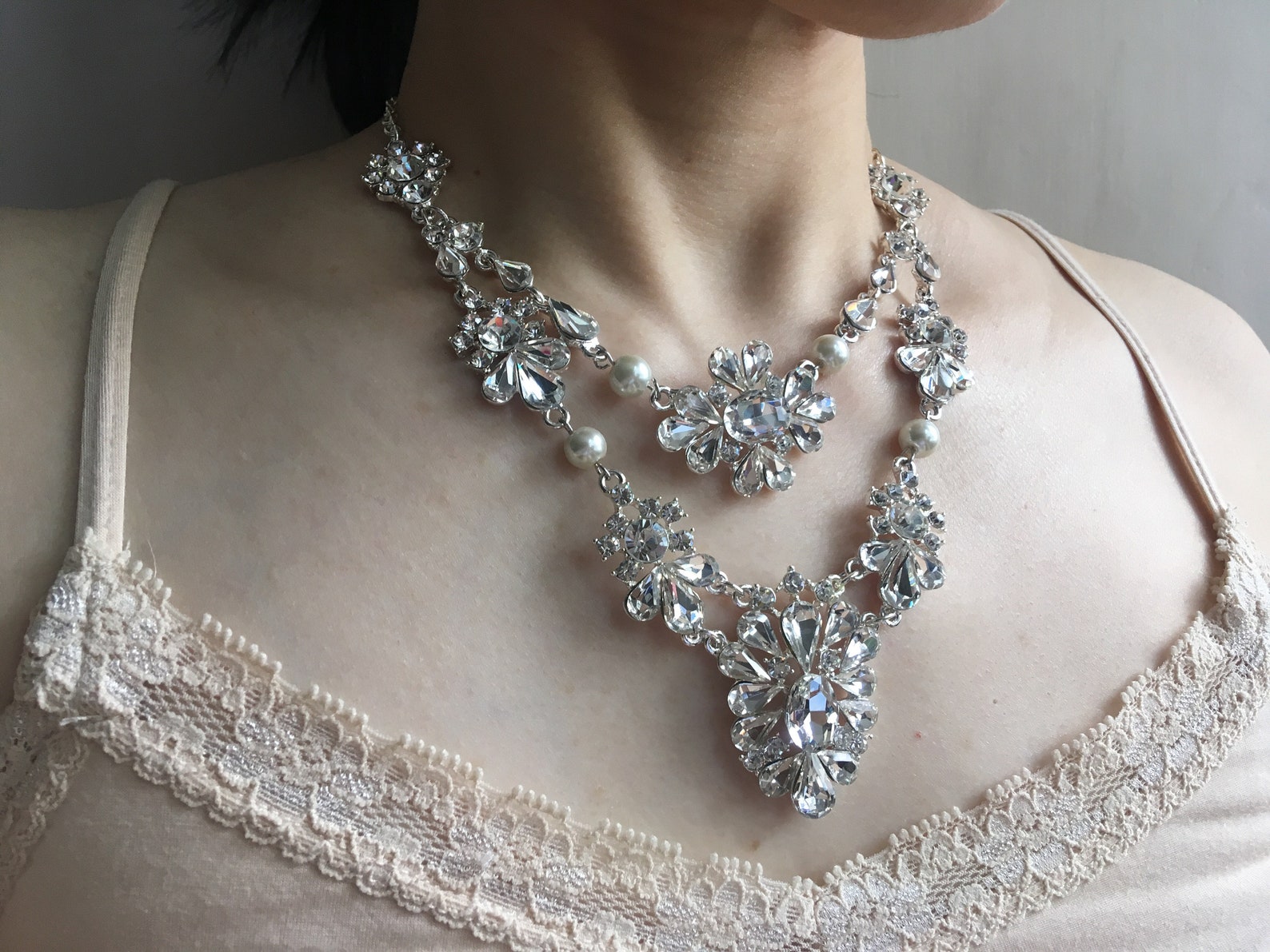 SALE Bridal Rhinestone Necklace Jewelry Set Bridal - Etsy