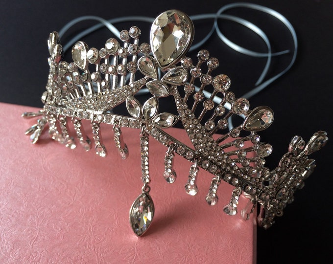 Forehead Bridal Headband, Wedding Headband, Rhinestone Crown, Crystal ...
