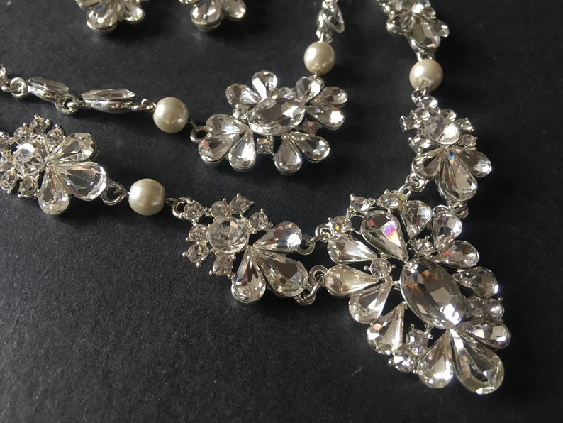 SALE Bridal Rhinestone Necklace Jewelry Set Bridal - Etsy