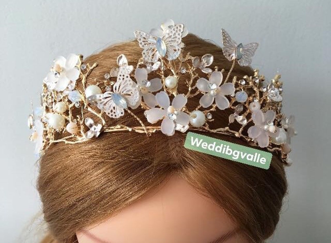 Gold Crown Wedding Crown Bridal Hair Hair Accessory Bridal | Etsy