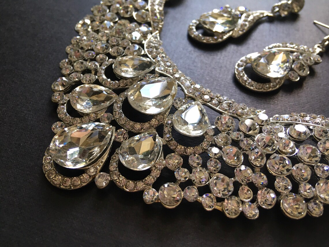Victorian Necklace Wedding Necklace Jewelry Set Bridal - Etsy
