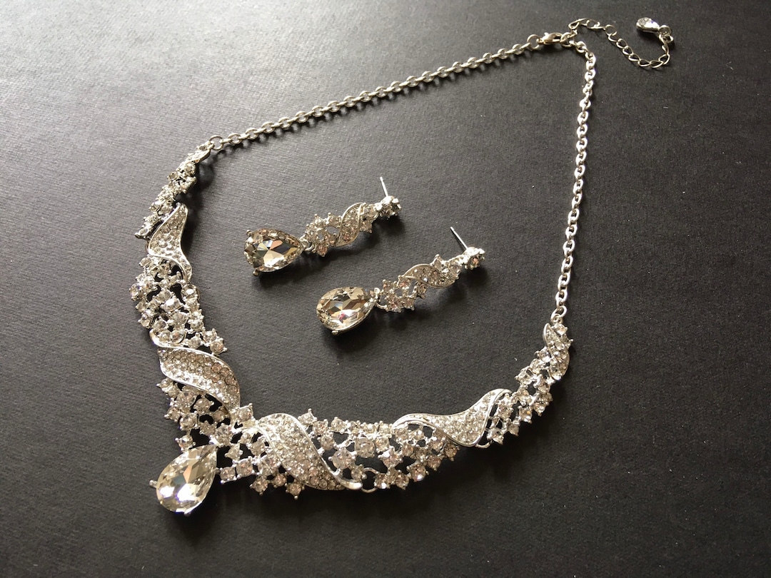 Victorian Necklace, Bridal Jewellery, Crystal Necklace, Wedding ...