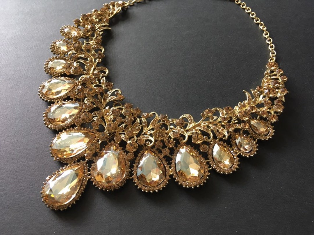 Victorian Necklace Yellow Gold Necklace Jewelry Set Wedding - Etsy