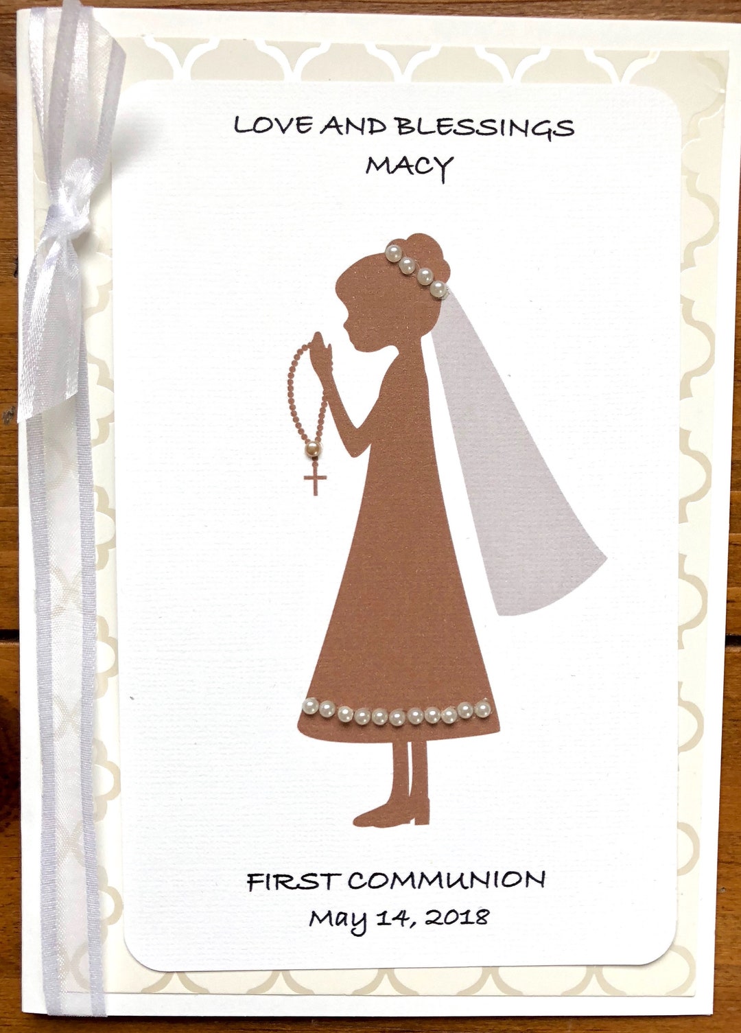 First Communion Silhouette Card-daughter-granddaughter-goddaughter ...