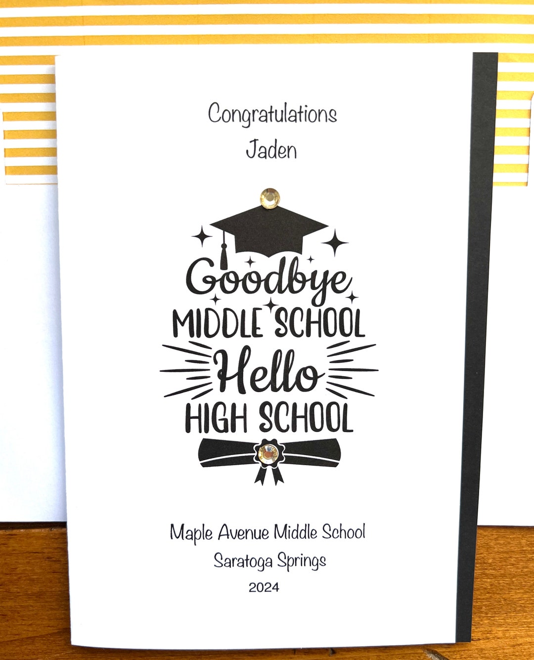 Moving From Middle School to High School Card-personalized With Name ...
