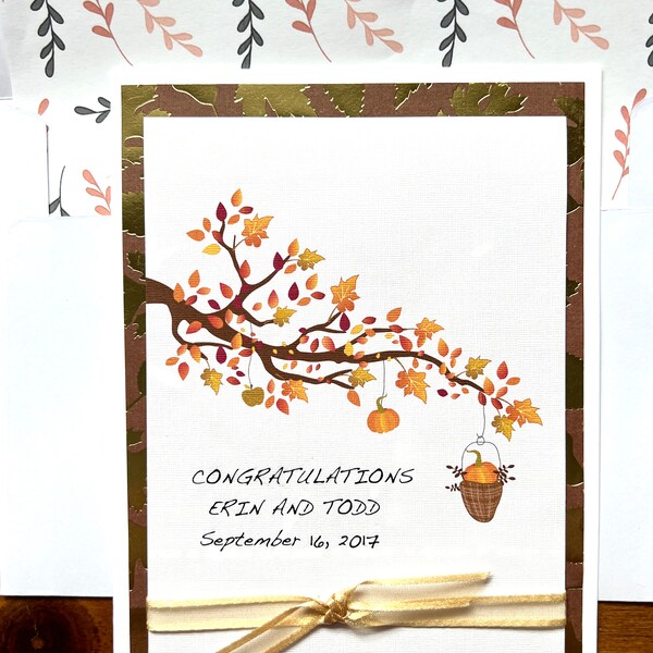 Autumn Wedding Card - Etsy
