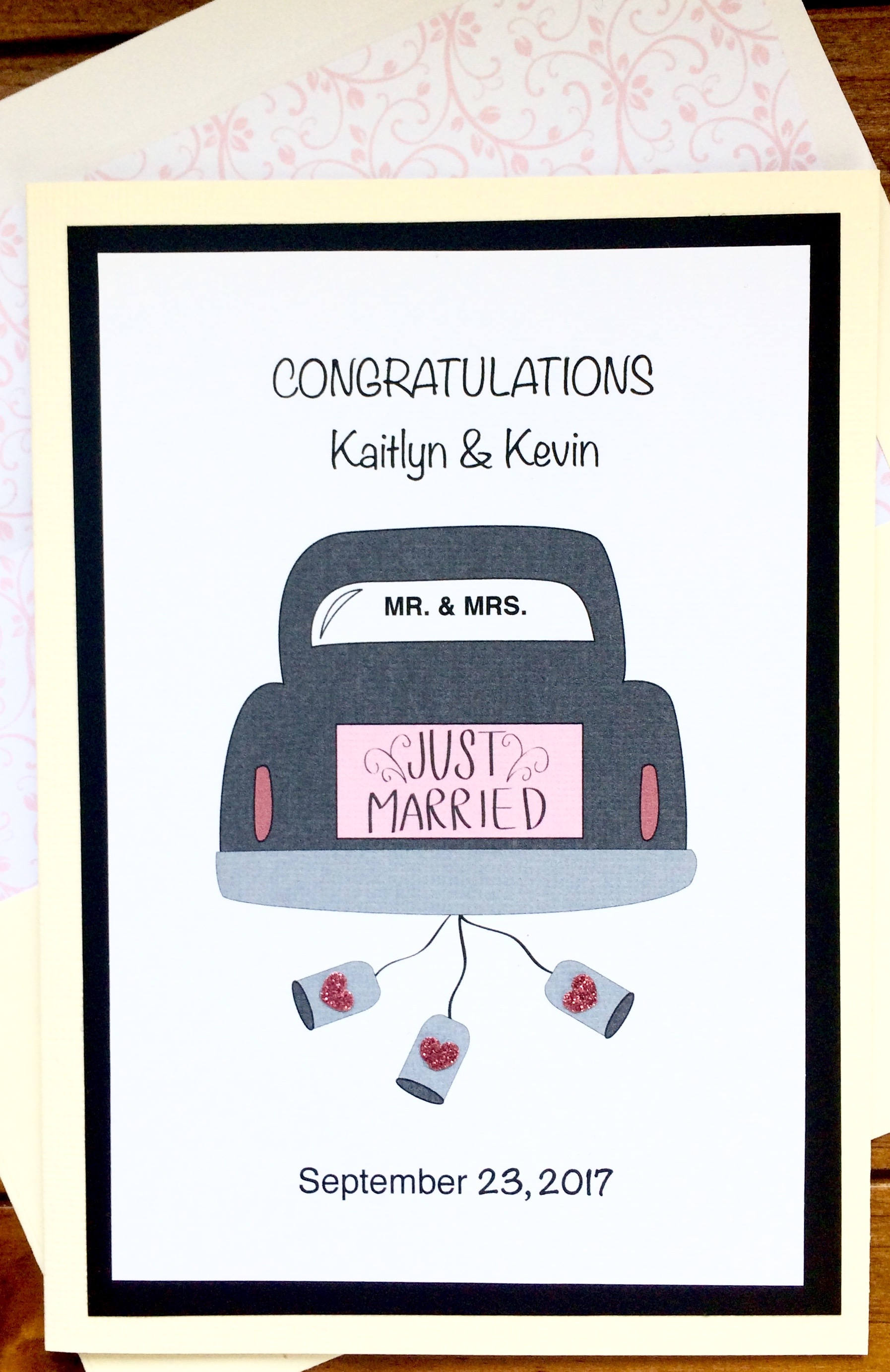 Personalized Wedding Congratulations Card-Just Married Car | Etsy
