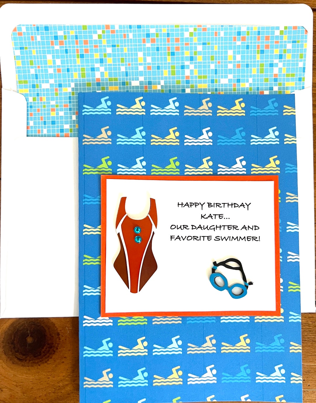 Personalized Swimmer Birthday Card for - Etsy