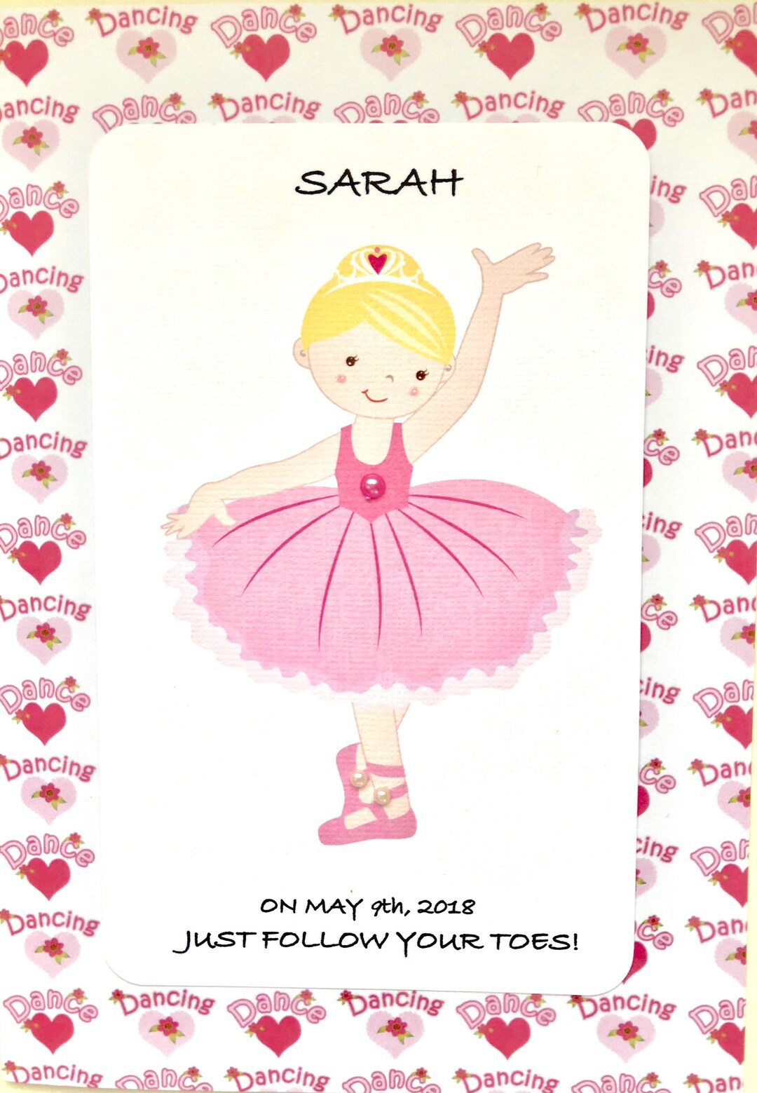 Dance Recital Card-ballet Recital Card-5 Girl - Etsy