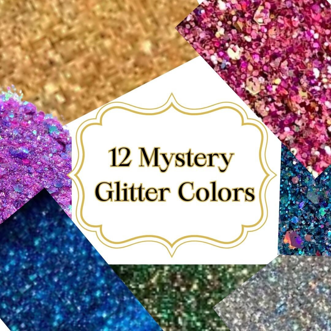12 Mystery Glitter Mixes Custom Glitter Supply Surprise Glitter Colors Pretty Craft Glitter