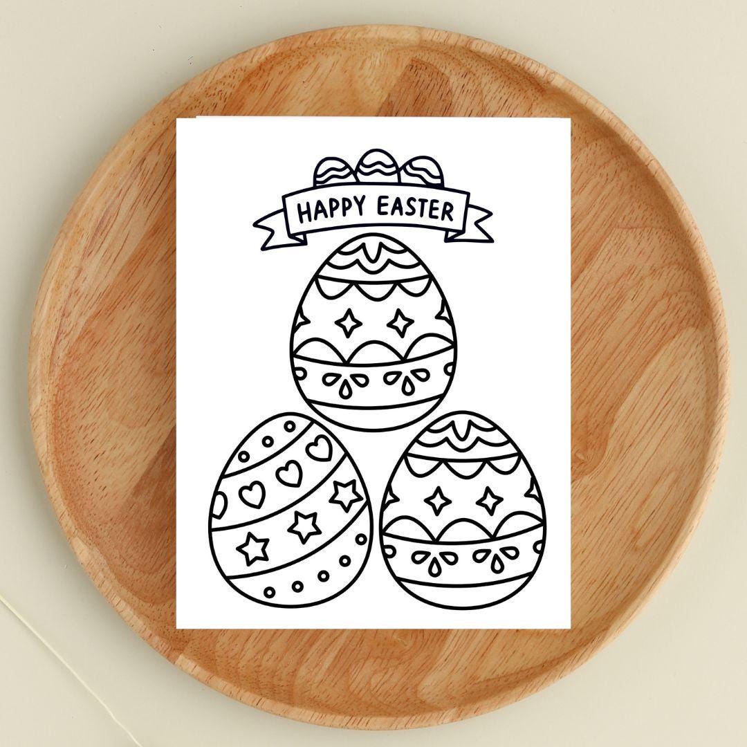 Happy Easter Coloring Page, Spring Print Your Own Coloring Sheets ...