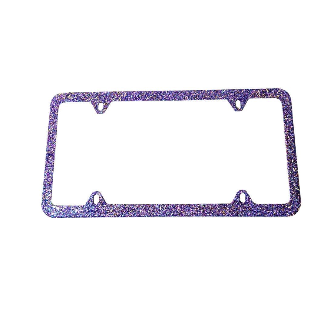 Galaxy Glitter License Plate Frame: Glam Car Accessory, Stainless Steel ...