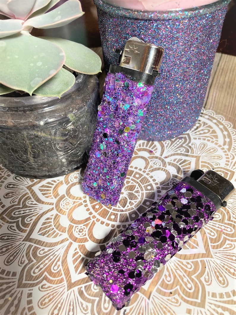 Purple Disco Glitter Lighters Glam Lighter Set Fun - Etsy
