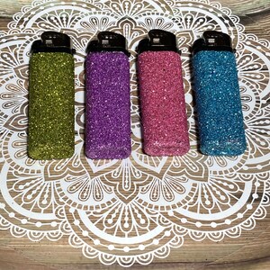 Pastel Glitter Lighters, Glam Lighter Set, Pretty Disposable Lighters ...