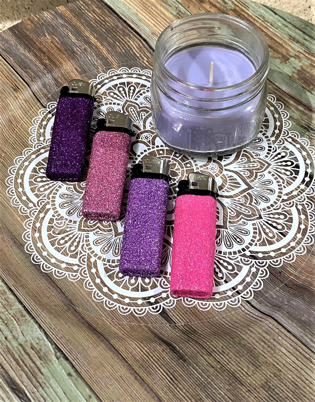 Bestselling Pink and Purple Glitter Lighters, Colorful Glam Lighter Set ...