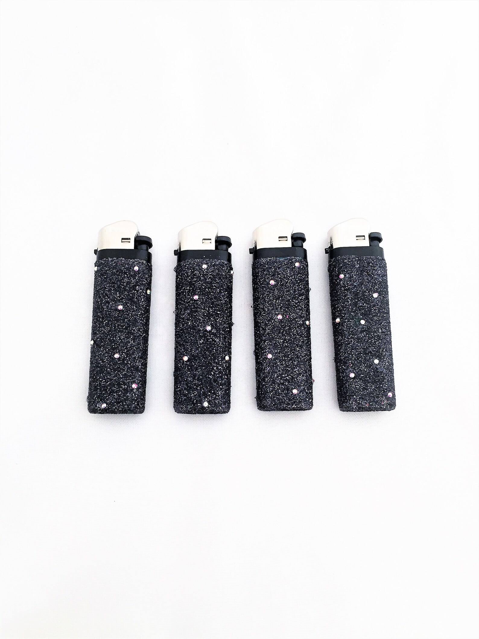 Black Glitter Lighters Decorated Disposable Lighters Bulk | Etsy