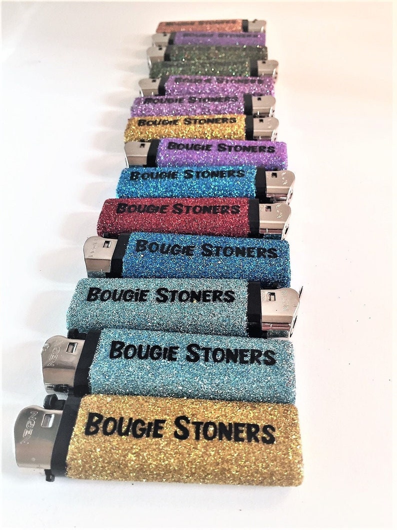 Personalized Glitter Lighter Set: Custom Party Favor, Decorated Candle ...