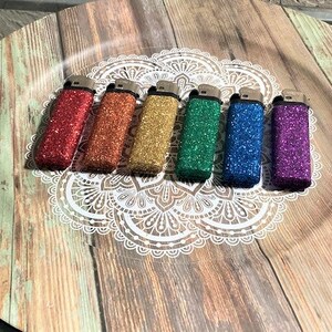 Rainbow Lighter Set, Custom Glitter Lighters, Personalized Candle ...
