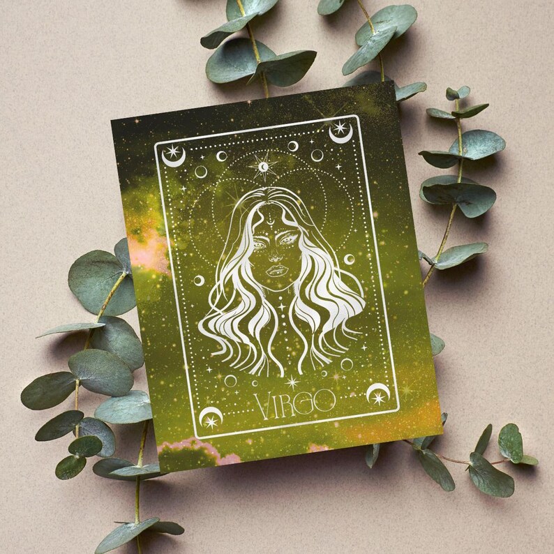 Cancer Virgo Instant Download Wall Art, Tarot Card Style Artwork (8 X ...