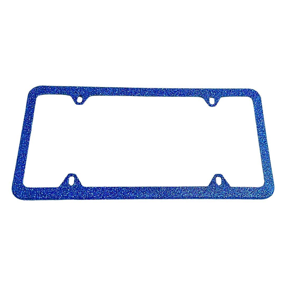 Royal Blue Glitter License Plate Frame: Glam Car Accessory, Stainless ...