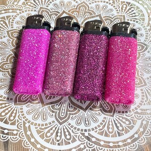 Bestselling Pink Glitter Decorated Disposable Lighters, Novelty Candle ...