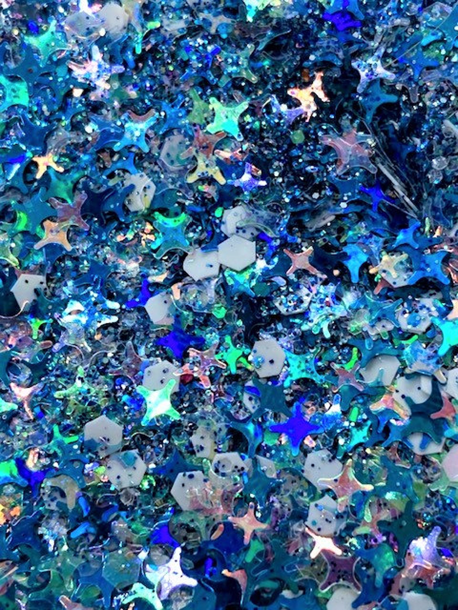 Winter Sky Glitter Mix: Blue, White & Holographic Bursts - Etsy