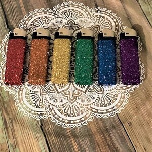 Rainbow Lighter Set, Custom Glitter Lighters, Personalized Candle ...