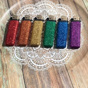 Rainbow Lighter Set, Custom Glitter Lighters, Personalized Candle ...