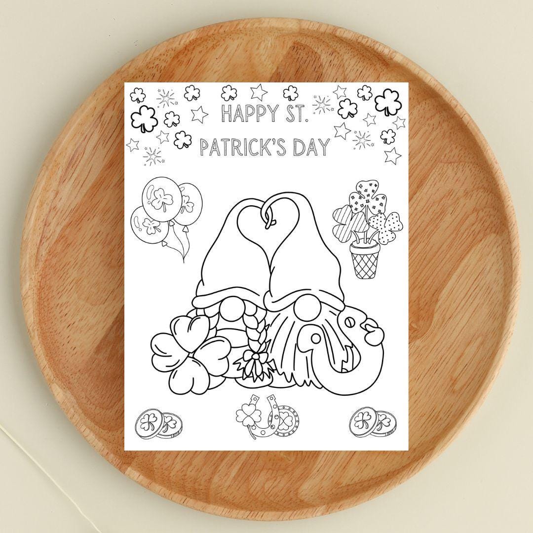 St. Patrick's Day Coloring Page, Gnome Print Your Own Sheet (instant ...
