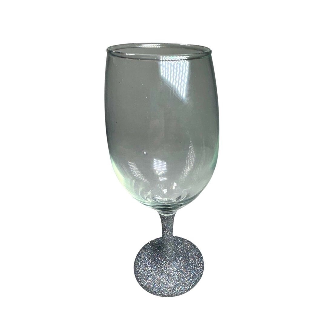 Silver Glitter Wine Glass: Holographic Bar Accessory, 21st Birthday ...