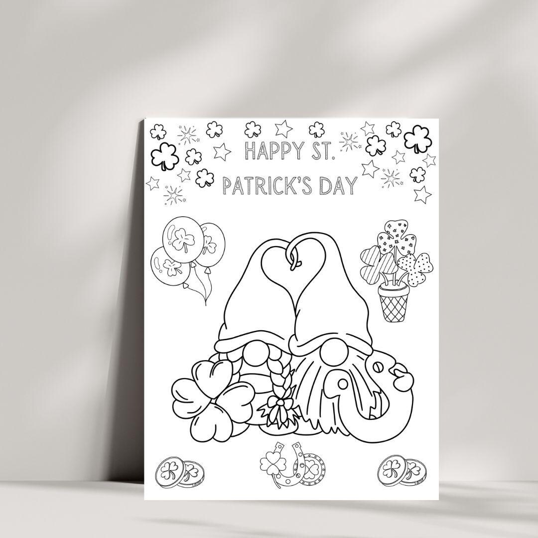 St. Patrick's Day Coloring Page, Gnome Print Your Own Sheet (instant ...