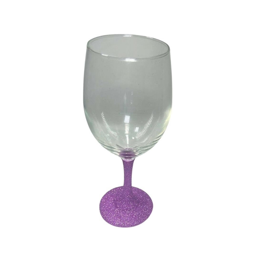Purple Glitter Wine Glass, Light Purple Drinking Glass, Custom 21st ...