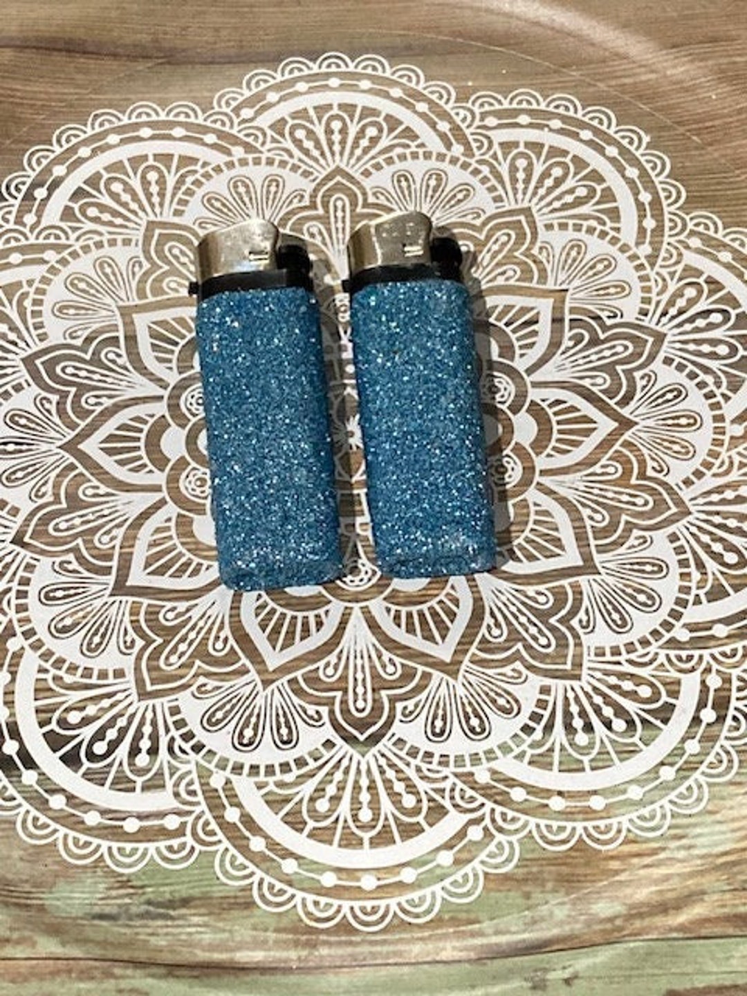 Light Blue Glitter Lighters, Glam Lighter Set, Pretty Disposable ...