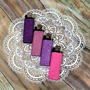 Bestselling Pink and Purple Glitter Lighters, Colorful Glam Lighter Set ...