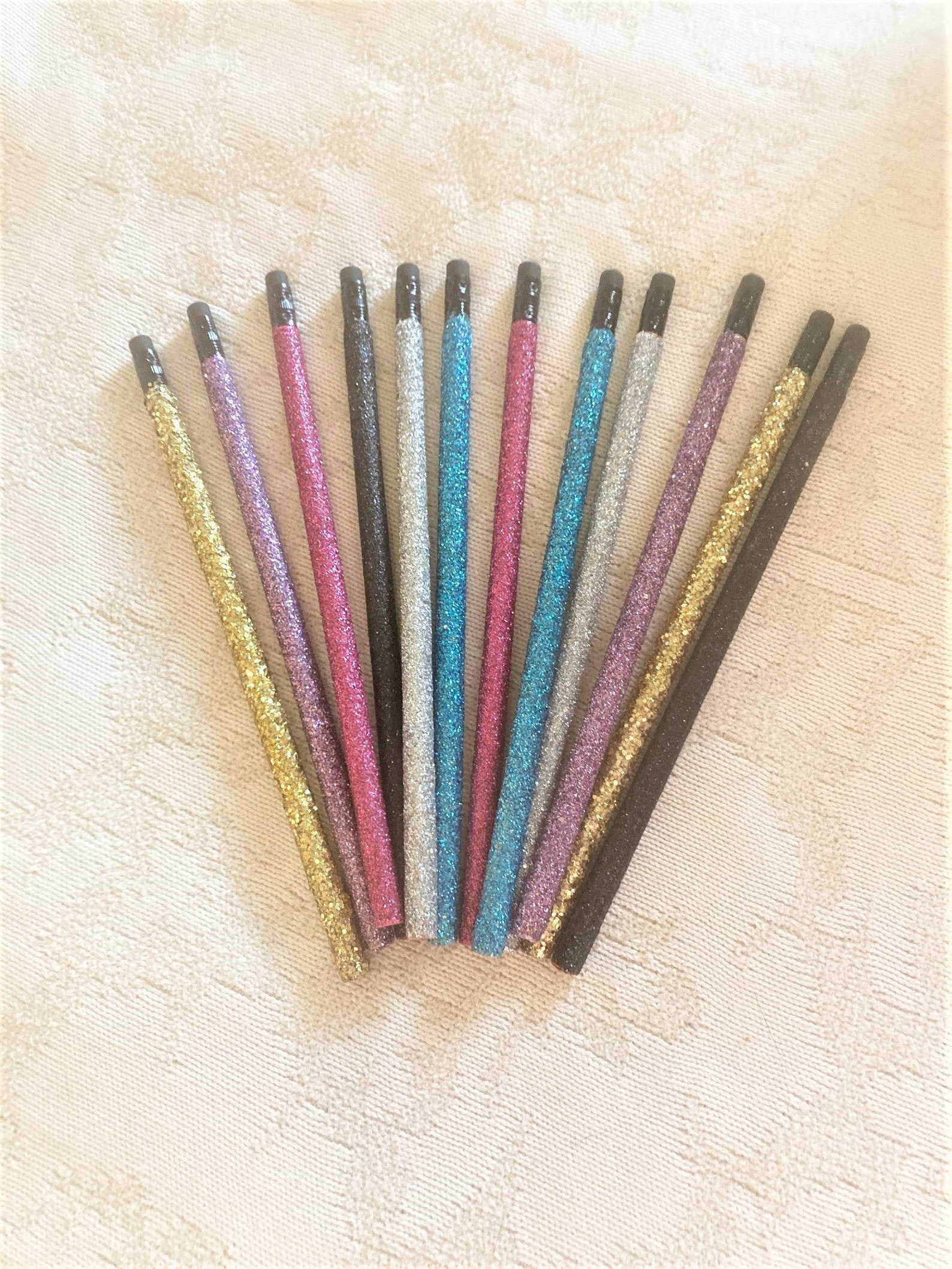 Custom Glitter Pencils Decorated Pencils Glam School - Etsy