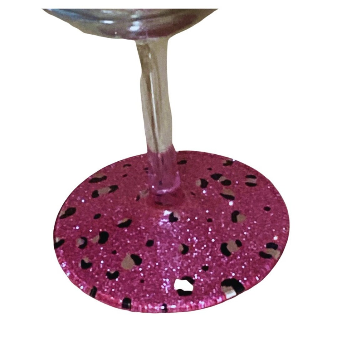 Rose Gold Leopard Print Wine Glass, Animal Print Glass, Custom 21st ...