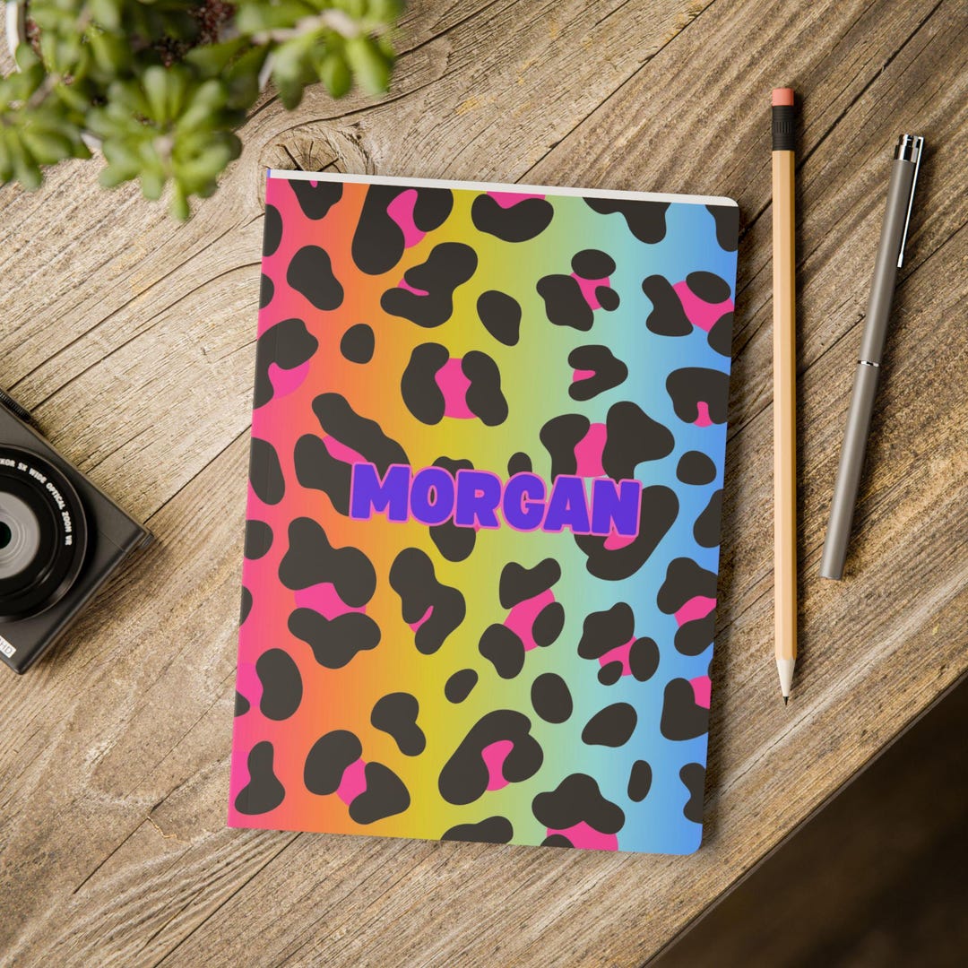 Personalized Rainbow Leopard Print Journal: Softcover Notebook - Etsy