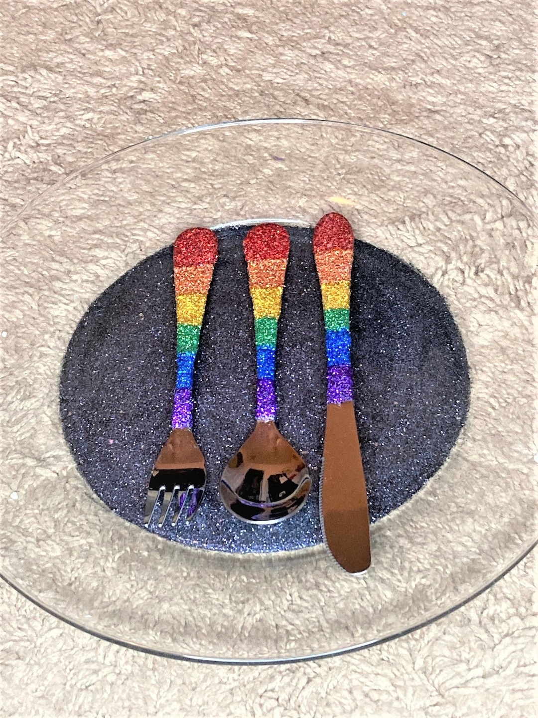 Rainbow Silverware Set for Children, Decorative Kids Silverware, Custom ...