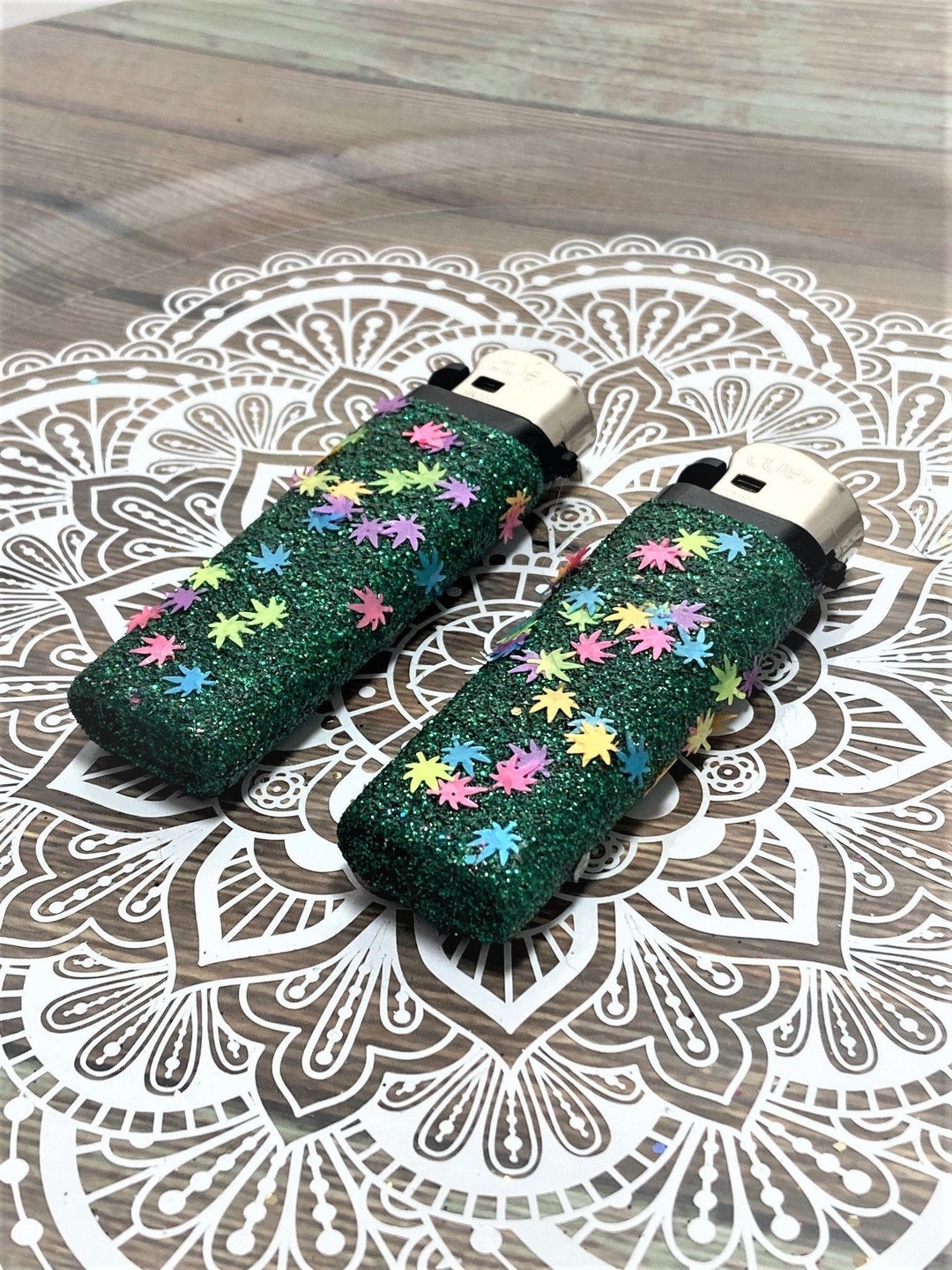 Pot Leaf Lighters, Glam Lighting Gift, Personalized Lighter Set, Gift ...