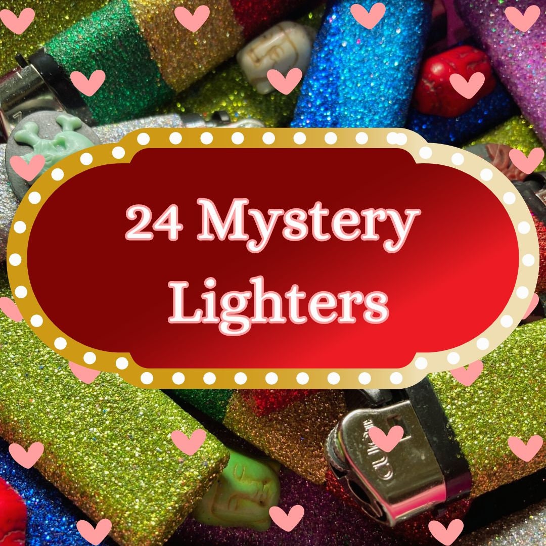 Glitter Lighter Gift Set, 24 Mystery Lighters, Novelty Candle Lighting ...