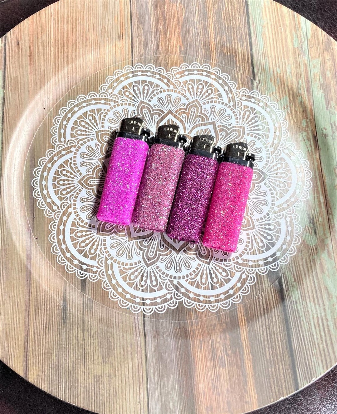 Bestselling Pink Glitter Decorated Disposable Lighters, Novelty Candle ...